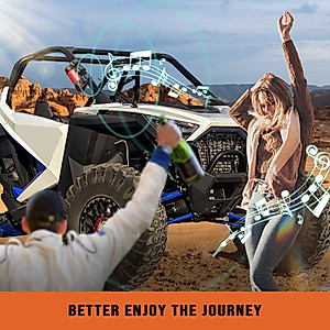 KEMIMOTO UTV Speaker Mount, Adjustable 2 Strap Style Portable Speaker Holder for 1.5" to 2.5" Roll Bar, Compatible with Polaris RZR Ranger Can Am X3 Commander Pioneer Kawasaki Mule