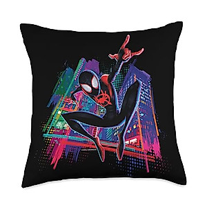 Marvel Spider-Man Miles Morales Graffiti City Throw Pillow