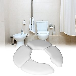 Travel Potty Seat Pad White Foldable Toilet Seat Pad Portable Eco Friendly Padded Toilet Seat Toilet Seat Cover Folding Travel Toilet Seat Recyclable Toilet Seat for Kids and Adults Potty,Toilet Mat