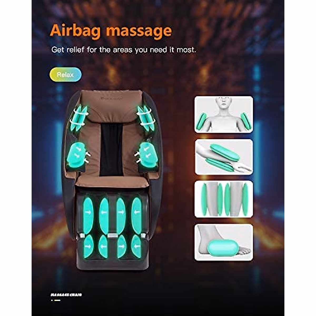 FDW Shiatsu Massage Chairs Full Body and Recliner Zero Gravity Massage Chair Electric with Built-in Heart Foot Roller Air Massage Easy to Move for Home Office,Black