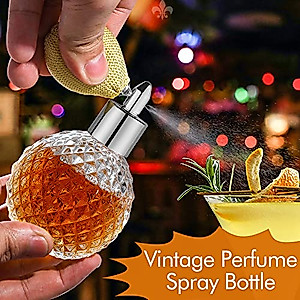 LINALL Perfume Bottle Vintage Atomizer Spray Bottle for Cocktail 100ml/3.4oz Empty Refillable Perfume Atomizer Glass Bottle Great for Perfume Home Decoration