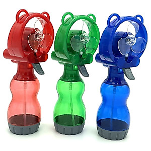 SEITG Water Misting Fan Portable Handheld Outdoor Carabiner Mini Fans Hand Atomizer for Summer Beach, Travel, Camping, BBQ and More Outdoor Activities (3 Piece Set)