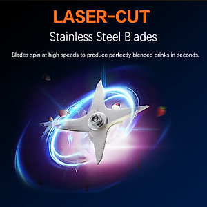 NuWave Moxie Commercial Blender, Vacuum Smoothie Blender with 2.5HP Motor, Professional Grade, Self-Cleaning - 6 presets & 10 Speed Settings for Shakes, Smoothies, Nut Butters, Crushed Ice,Black, Grey