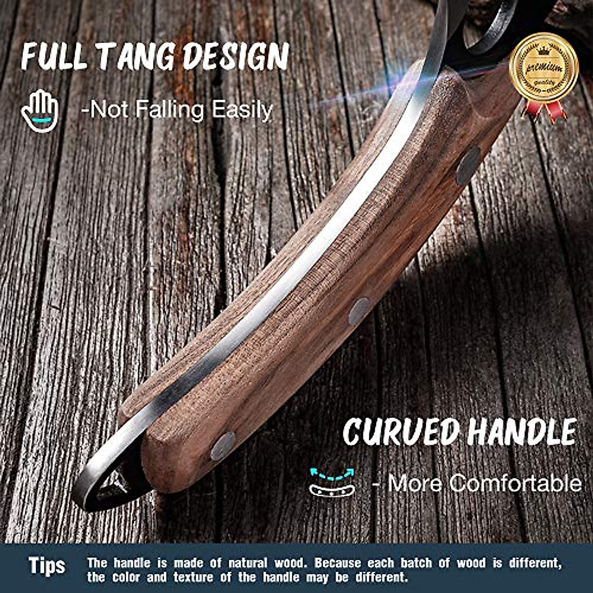 Golden Bird Viking Knife Meat Cleaver Knife Hand Forged Boning Knife with Sheath Butcher Knives High Carbon Steel Fillet Knife Chef Knives for Kitchen, Camping, BBQ