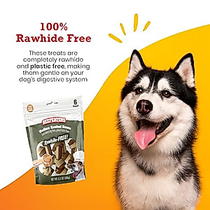 Beefeaters Dog Treats - Medium Knotted Bone Peanut Butter Flavor 6ct | Rawhide Free Dog Food | Real Chicken No Artificial Flavor | Digestion-Friendly, Cleans Teeth | Training Treat for All Dog Sizes