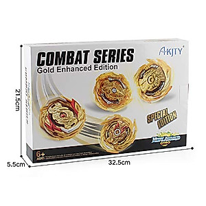 Bey Battle Burst Gyro Attack Blades Metal Fusion Evolution Combination with Arena, Launchers Grip & Battling Top(Golden)