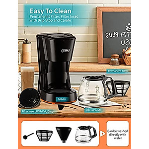 Gevi 5 Cups Small Coffee Maker, Compact Coffee Machine with Reusable Filter, Warming Plate and Coffee Pot for Home and Office