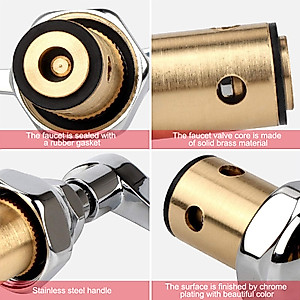 Brass Spindle Assembly for Eterna Valve Replacement, Hot Side Handle Stem Assembly Replacement Valve for Wall Mount Commercial Pre Rinse Faucet, Red