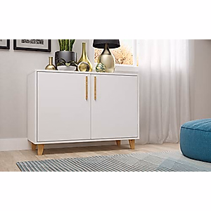 Manhattan Comfort Herald Modern 2 Door Double Sideboard Buffet, White