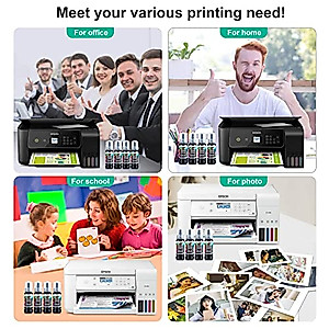 Spaceink T502 T522 Ink Refill Black for Ecotank ET-2720 ET-2760 ET-2800 ET-15000 ET-3760 ET-2750 ET-4800 ET-4760 ST-2000 ET4850 ET-2850 Priter(Black*4 Pack)