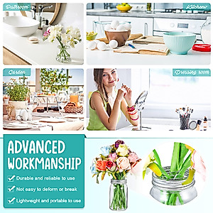 Mason Flower Jar Insert Lid Metal Flower Lid Insert Mason Grid Flower Organizer Lid Insert for Regular Mouth Mason Canning Jars (8 Sets)