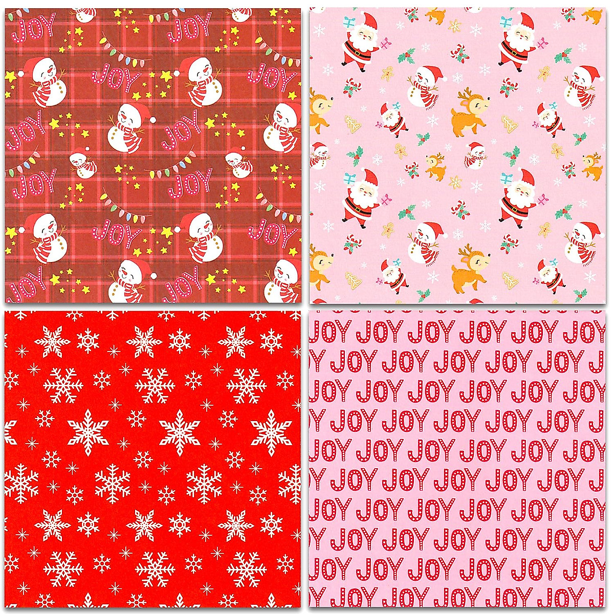 BLEDS Scrapbook Paper, 24 Sheets Christmas Scrapbooking Paper Pad 6x6 inch, One Single-Side Scrapbooking Paper Supplies For Xmas Festival Craft Junk Journal Card-Making Decorative Background
