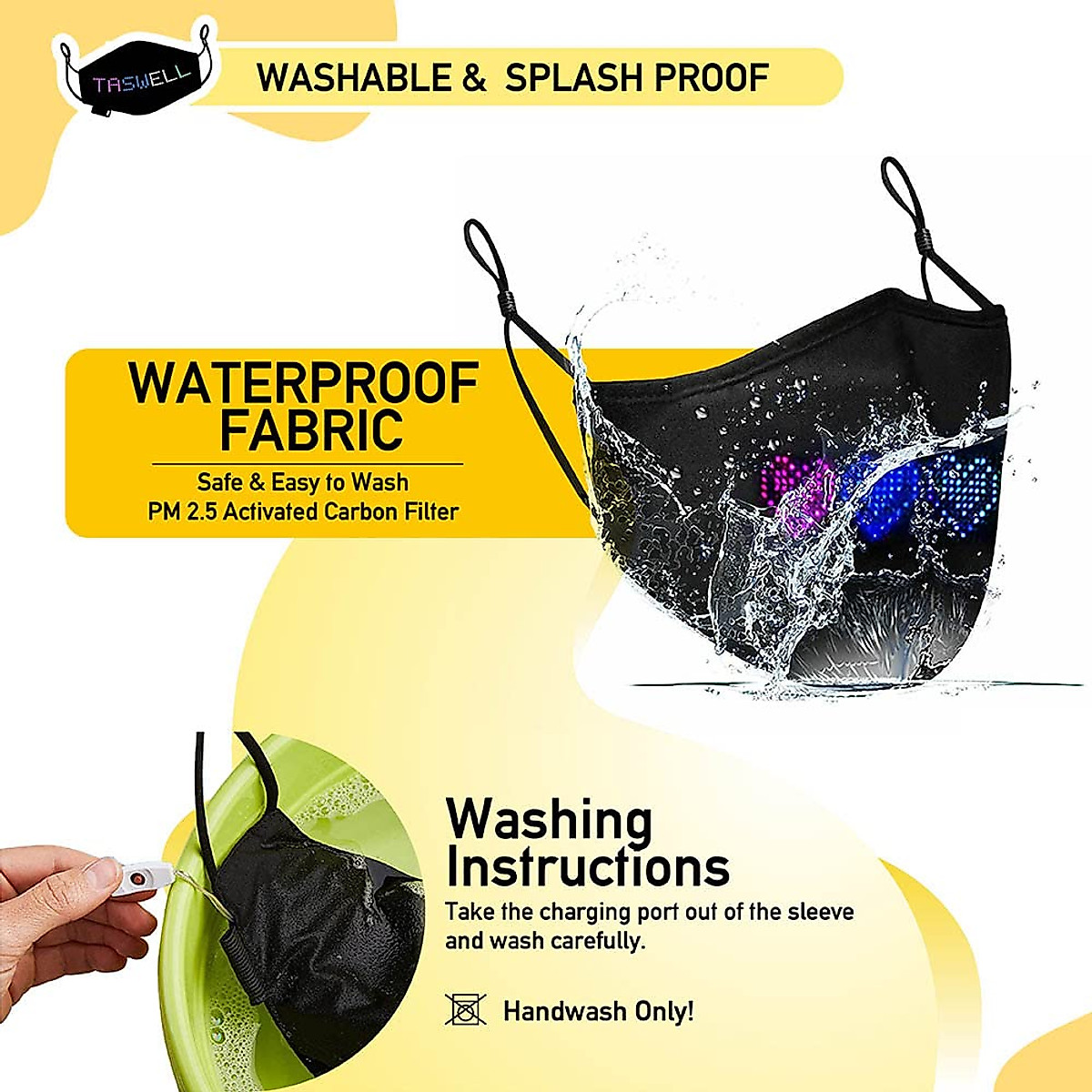 LED Smart Mask | Custom Mask with Bluetooth Mask Face Cover Talking Electric Mask | Digital Mask Christmas LED Mask | Customizable Halloween LED Bluetooth Mask | LED Bluetooth Electronic Mask