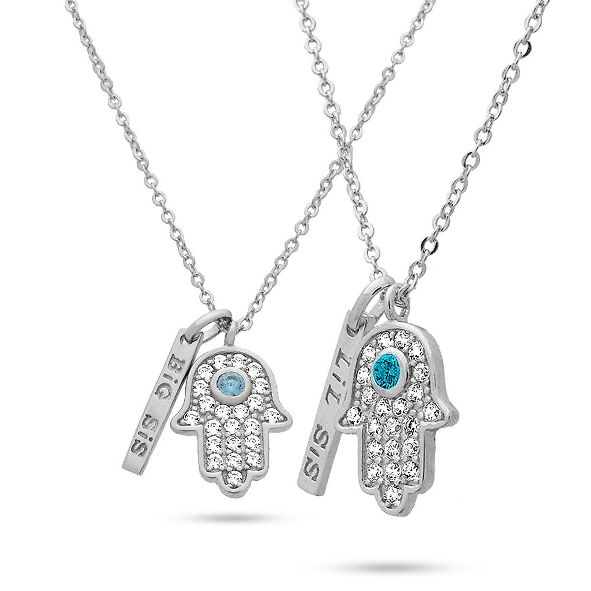 Hamsa Hand Necklaces Evil Eye Necklaces Sisters Necklaces God Protection Big Sister Little Sister