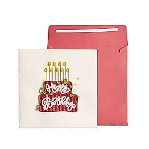 NIQUEA.D, Red Cake Quilling Birthday Card