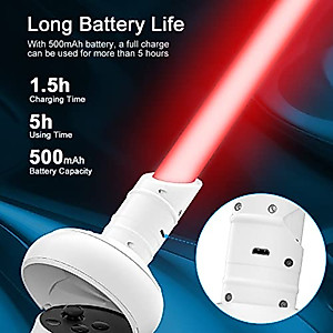 Relohas Extension Grips Accessories for Oculus Quest 2, VR Game Accessories for Meta Quest 2, RGB Lightsaber for Beat Saber, Suitable for Supernatural, Blade & Sorcery, Fruit Ninja