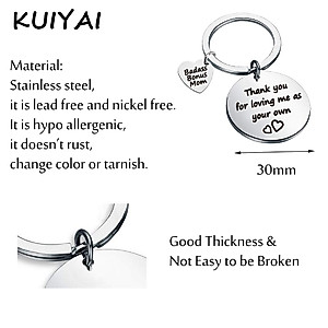 KUIYAI Thank You For Loving Me As Your Own Keychain (KS-Badass Bonus Mom)