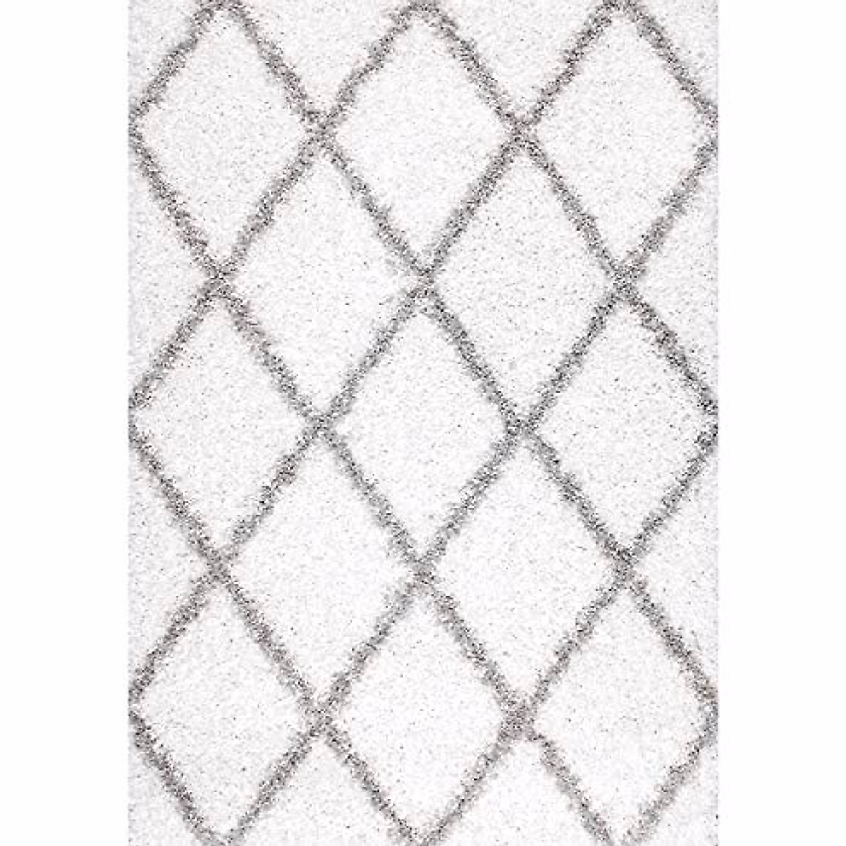 nuLOOM Tess Moroccan Shag Area Rug, 4' Square, White