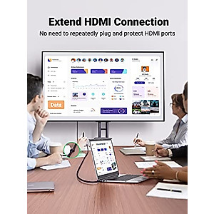 UGREEN HDMI Extender 8K HDMI Extension Cable 2.1 Ultra High Speed Cord 4K HDMI Male to Female Adapter Compatible with MacBook Pro 2021/PS5/Xbox Series X/Roku TV/UHD TV/Blu-ray, 1.5FT
