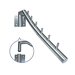 Sunmall 12.6" Folding Wall Mounted Clothes Hanger Rack, Garment Hook Stainless Steel with Swing Arm Holder Clothing Hanging System Closet Storage Organizer for Bedrooms Bathrooms Laundry Room (2Pacck)