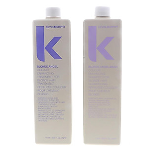 KEVIN.MURPHY BLONDE.ANGEL.WASH & BLONDE.ANGEL - Purple Shampoo for Blondes - Blonde Colour Conditioner - Colour Enhancement Hair Care - Colour Safe - Paraben/Sulphate Free - 1 L / 33.8 fl oz