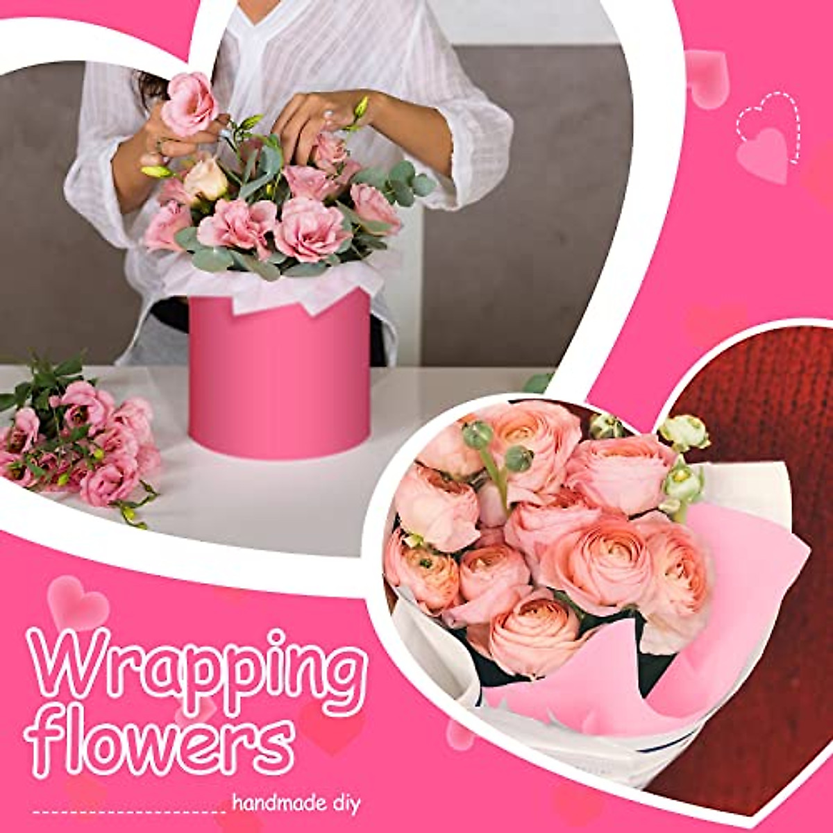 600 Pcs Red Hot Pink Tissue Paper Mother's Day Bridal Shower Tissue Paper for Gift Bags Decorative Wrapping Paper Pastel for Valentine's Day, Arts Crafts, DIY, Birthdays, Weddings 20 Inch