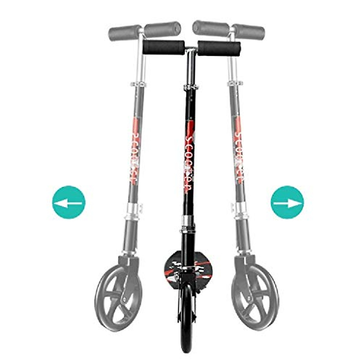 ygqtbc Children Scooter -Scooter for Kids Wheel Kick Scooter for Toddler Girls & Boys, Lean to Steer, 4 Adjustable Height, Light Up Wheels for (Color : Black)