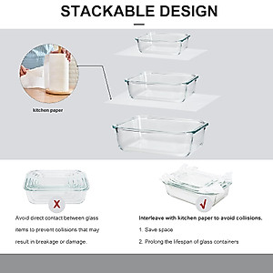 Glass Food Storage Containers with Lids Airtight，Glass Meal Prep Containers for Lunch Food Storage with Lids，Glass Food Container Set，Glass Lunch Box for Kitchen，BPA Free（20 Pieces）