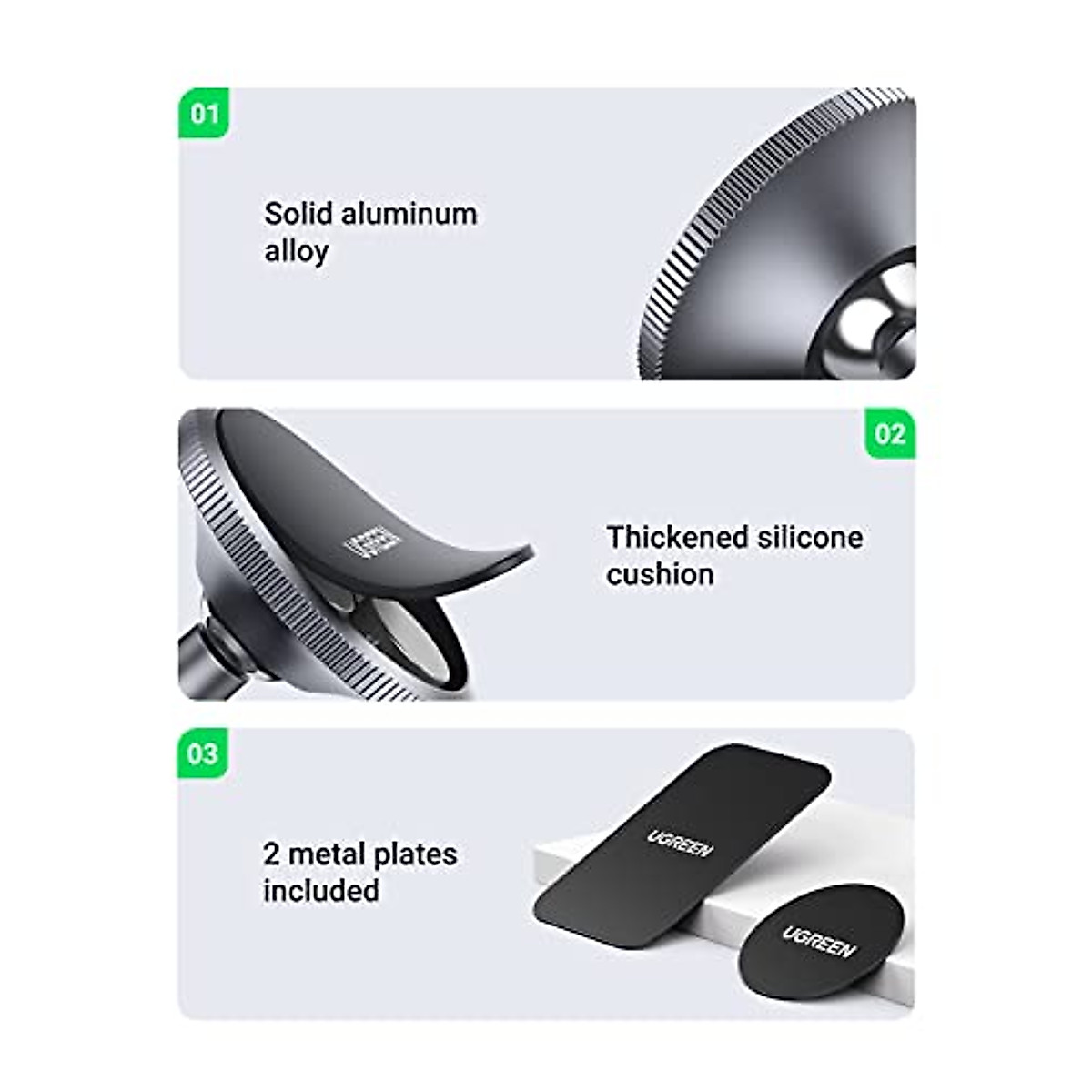 UGREEN Magnetic Car Phone Holder for Dashboard Cell Phone Mount Magnet Holder Adjustable Compatible with iPhone 14 13 Pro Max, iPhone 12 11 Plus SE XS XR 8 7, Samsung Galaxy S22, Google Pixel