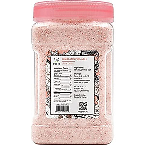 Soeos Himalayan Salt Fine Grain, 80oz (2.25kg), Non-GMO Himalayan Salt, Natural Pink Salt, Kosher Pink Sea Salt, Nutrient and Mineral Dense for Health, 5 Pound (Pack of 1)