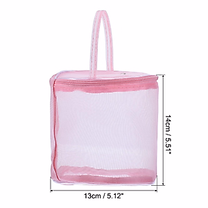 PATIKIL Yarn Storage Bag, 2 Pack Portable Crochet Knitting Bag Case Skein Ball Holder Mesh Organizer Crocheting Tote for Sewing Craft Projects, Pink