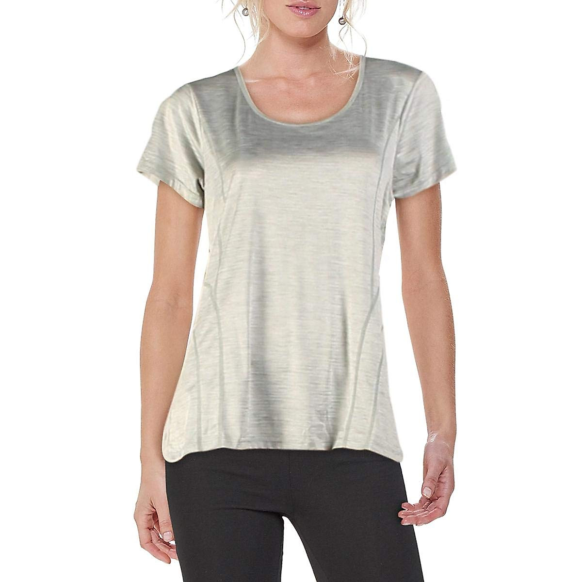 Reebok Womens Mini Burnout Basic T-Shirt, Green, Large