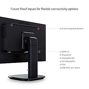 ViewSonic VG2449 24 Inch 1080p Ergonomic LED Monitor with HDMI DisplayPort and DaisyChain for Home and Office