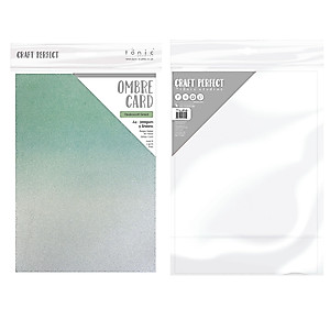 Craft Perfect Ombre Glitter Cardstock 8.5"X11"-Opalescent Green