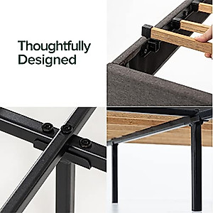 ZINUS Cambril Upholstered Platform Bed Frame with Sustainable Bamboo Slats / No Box Spring Needed / Mattress Foundation / Easy Assembly, King