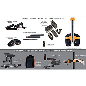 MAXPRO Fitness: Cable Home Gym | As Seen on Shark Tank | Versatile, Portable, Bluetooth Connected | 2-Year Warranty | Strength, HIIT, Cardio, Plyometric, Powerful 5-300lbs Resistance | Raw Metal