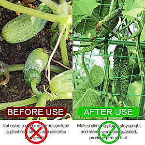 4Feet WX6Feet H Garden Trellis for Cucumber Climbing Plants Outdoor,Sturdy Metal Plant Support Tower Garden Vegetable Fruit Vine Cucumber Trellis, A Frame Trellis