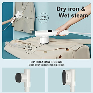 Enjoy Myself Handheld Steamer for Clothes, Mini Travel Clothes Steamer with LCD Screen, 90° Rotation Portable Garment Steamer for Home, Powerful Clothing Iron, Both Wet Steam and Dry Iron