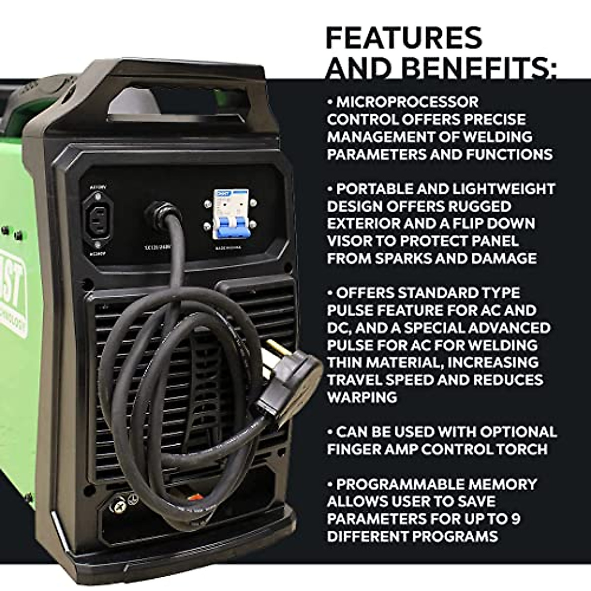 2022 Everlast PowerTIG 210EXT 210amp Ac Dc Tig Stick Advance Pulse Welder 110/220 Volt Inverter-based IGBT Technology