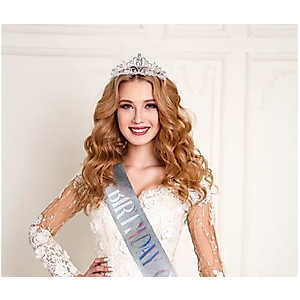 Casoty Birthday Queen Sash & Rhinestone Tiara Set, AB Rhinestones Birthday Crowns for Women, Happy Birthday Queen Tiara for Women with Comb, Birthday Tiara for Women, Birthday Sash and Tiara for Women