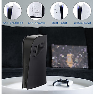 Digital Edition Face Plates with Cooling Vents Cover Skins Shell Panels for PS5 Console, Accessories for Playstation 5 Protective Replacement Faceplate (Black)