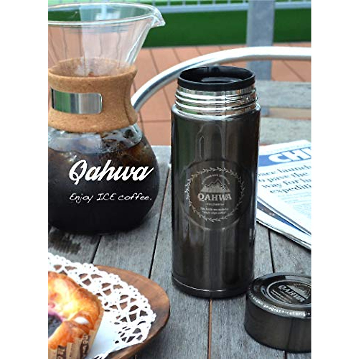 CB Japan QAHWA Water Bottle, Silver, 14.2 fl oz (420 ml), Direct Drinking, Stainless Steel Bottle, Vacuum, Insulated, Kahua, Coffee Bottle