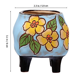 6pcs Hand Plant Planting Base Indoor Random Bonsai Decoration Home Decorative Pots Office Decor Gardening Pot Small Vase Flower Painted for Cactus Containers