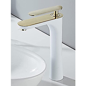 ZHANGYUEFEIFZ Bathroom Sink Faucet Sink Faucet Bathroom Vanity Faucet Solid Brass Sink Faucet hot and Cold Single Handle countertop Toilet Faucet Kitchen Faucet (Color : Black Gold T)