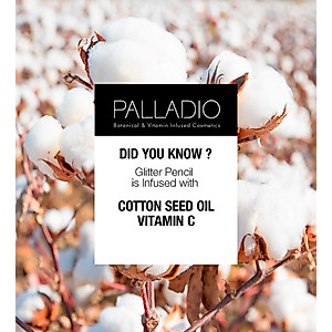 Palladio Glitter Eyeliner Pencil, Longlasting Creamy Cosmetic Pencil, Shimmer Eye Liner, Buttery Smooth Tip, Professional Makeup Glittery Pencil, Sharpenable, Black Sparkle