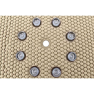 Splash Home Deluxe Softee Bathtub Mat, Non-Slip Extra-Long Shower Mat with 58 Suction Cups and Drain Holes Bath Mat for Tub, 36 L x 17 W, Machine Washable, PVC Foam - Taupe, Twin XL