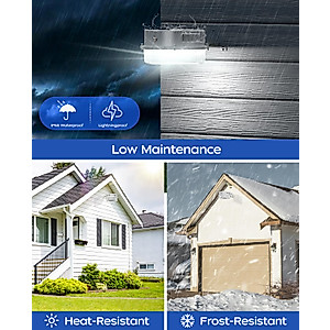 CINOTON LED Barn Light, Dusk to Dawn Outdoor Lighting, 42W 4950LM 5000K Daylight, Security Flood Light, UL Listed, IP65 Waterproof Outside Area Light with Photocell, Silver 3 Pack