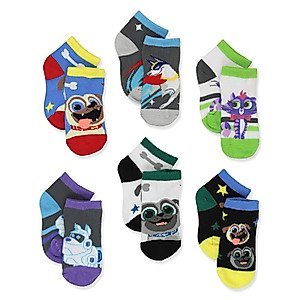 Puppy Dog Pals Toddler Boys Girls 6 pack Quarter Socks Set (X-Small (2T-4T), Multi)