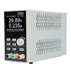 DC Power Supply 60V, Programmable Low Noise Fanless 5A 1CH 2.8in LCD USB with Overvoltage and Overcurrent Curve Monitoring for Bench (US Plug)