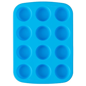 Wilton Easy-Flex Silicone Mini Muffin Pan, 12-Cup, Blue